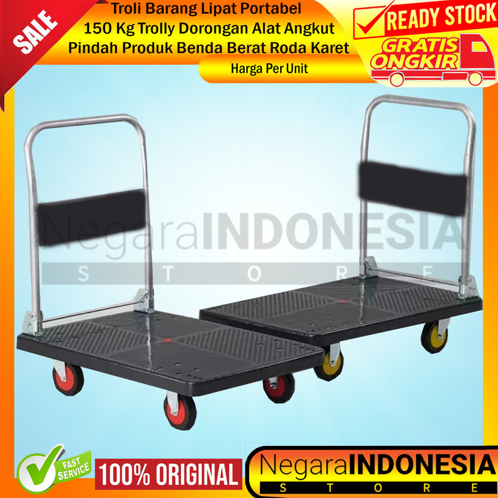 Jual Troli Barang Dorong Portabel Lipat Anti Karat Beban Berat ...