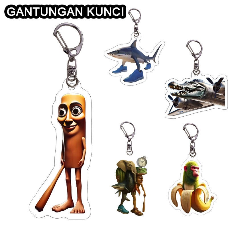 Jual Gantungan Kunci / Meme Tung Tung Sahur Anomali Brainrot / Keychain ...