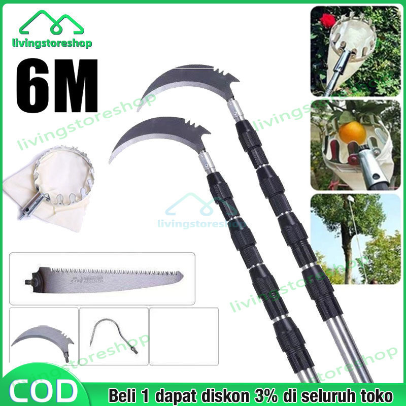 Jual 【Kirim Sekarang】6M 6/5in1 Tongkat Panjang Untuk Petik Buah metal fruit picker Alat Petik ...