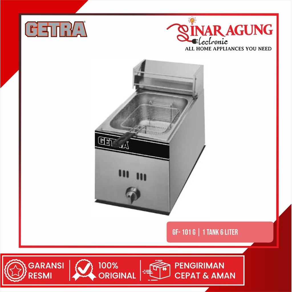 Jual GETRA GF-101G GAS DEEP FRYER 6 LITER STAINLESS STEEL - HEMAT GAS ...