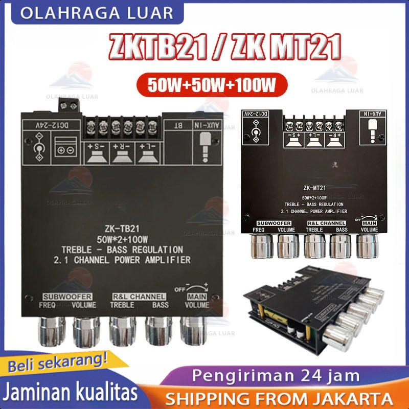 Jual ZK-TB21 ZK-MT21 ZK-502MT TPA3116D2 Bluetooth 5.0 Penguat Subwoofer Papan 50WX2 + 100W 2.1 ...