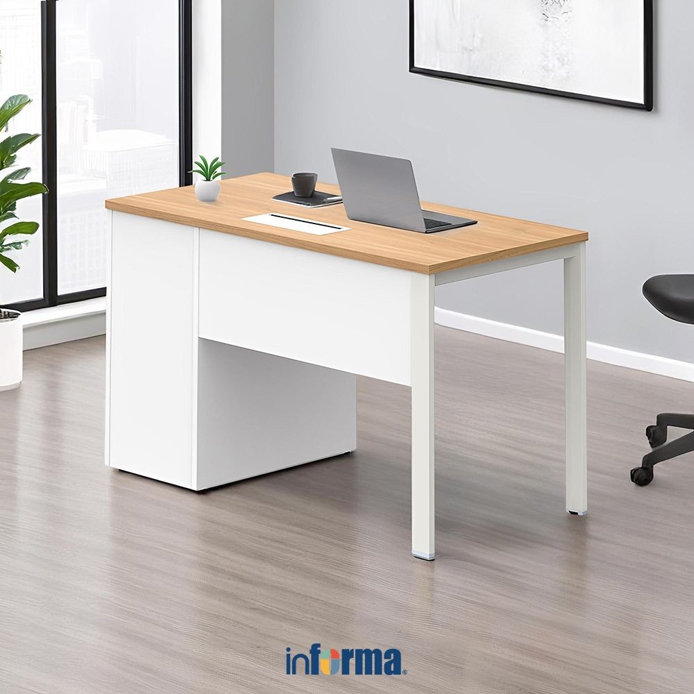 Jual Informa Sieben Meja Kantor 120 Va - Cokelat/Putih Office Table ...