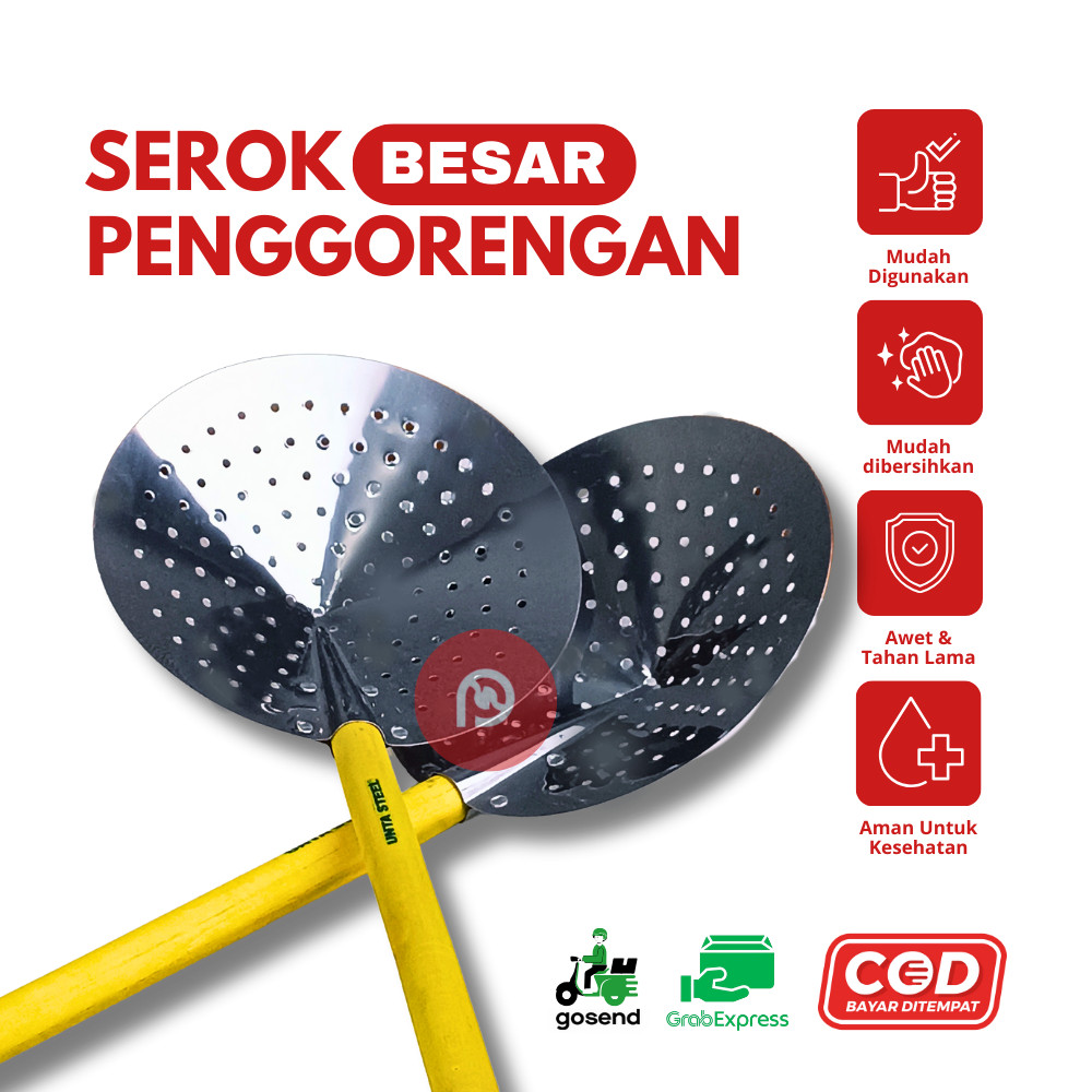 Jual Serok Saringan Stainless Ukuran Besar Tahan Panas | Serok ...