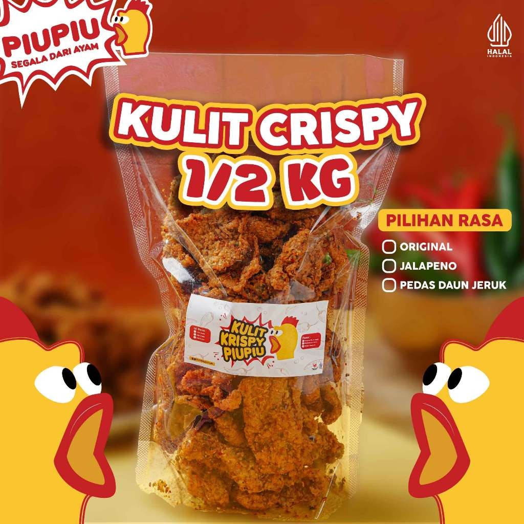 Jual Piu Piu - Kulit Ayam Crispy 500gr Snacks Rasa Jalapeno/Original ...