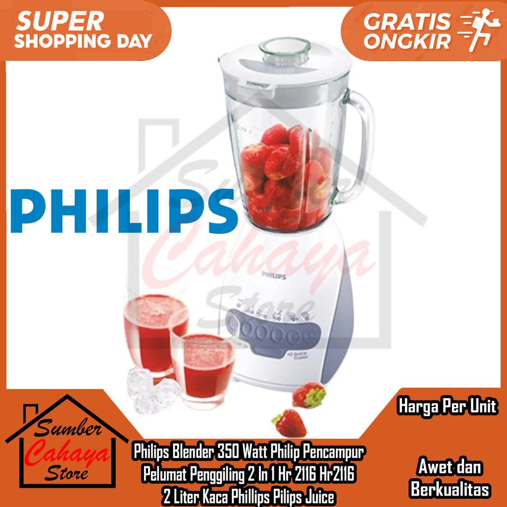 Jual Philips Blender 350 Watt Philip Pencampur Pelumat Penggiling 2 In ...