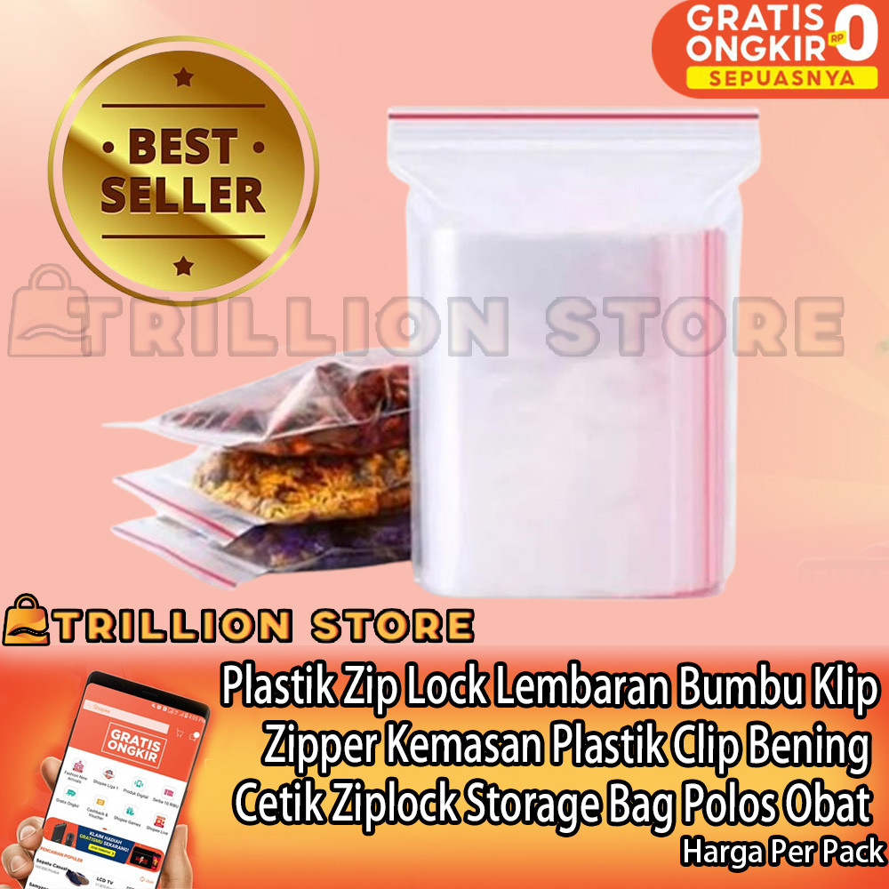 Jual Plastik Zip Lock Lembaran Bumbu Klip Zipper Kemasan Plastik Clip ...