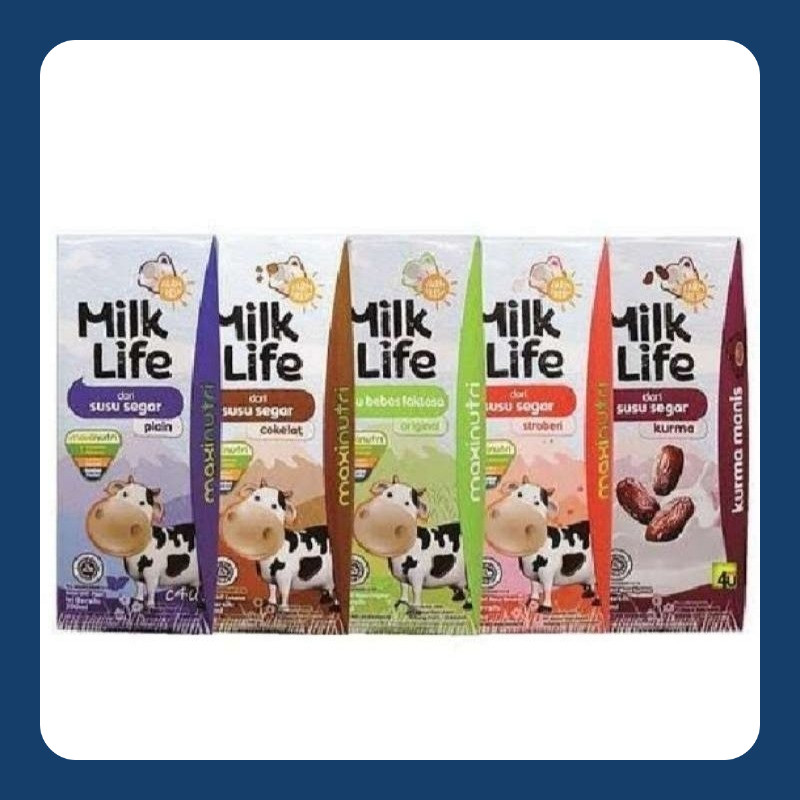 Jual Susu UHT MILK LIFE 200ml 24pcs Susu Segar UHT Milk Life Susu ...
