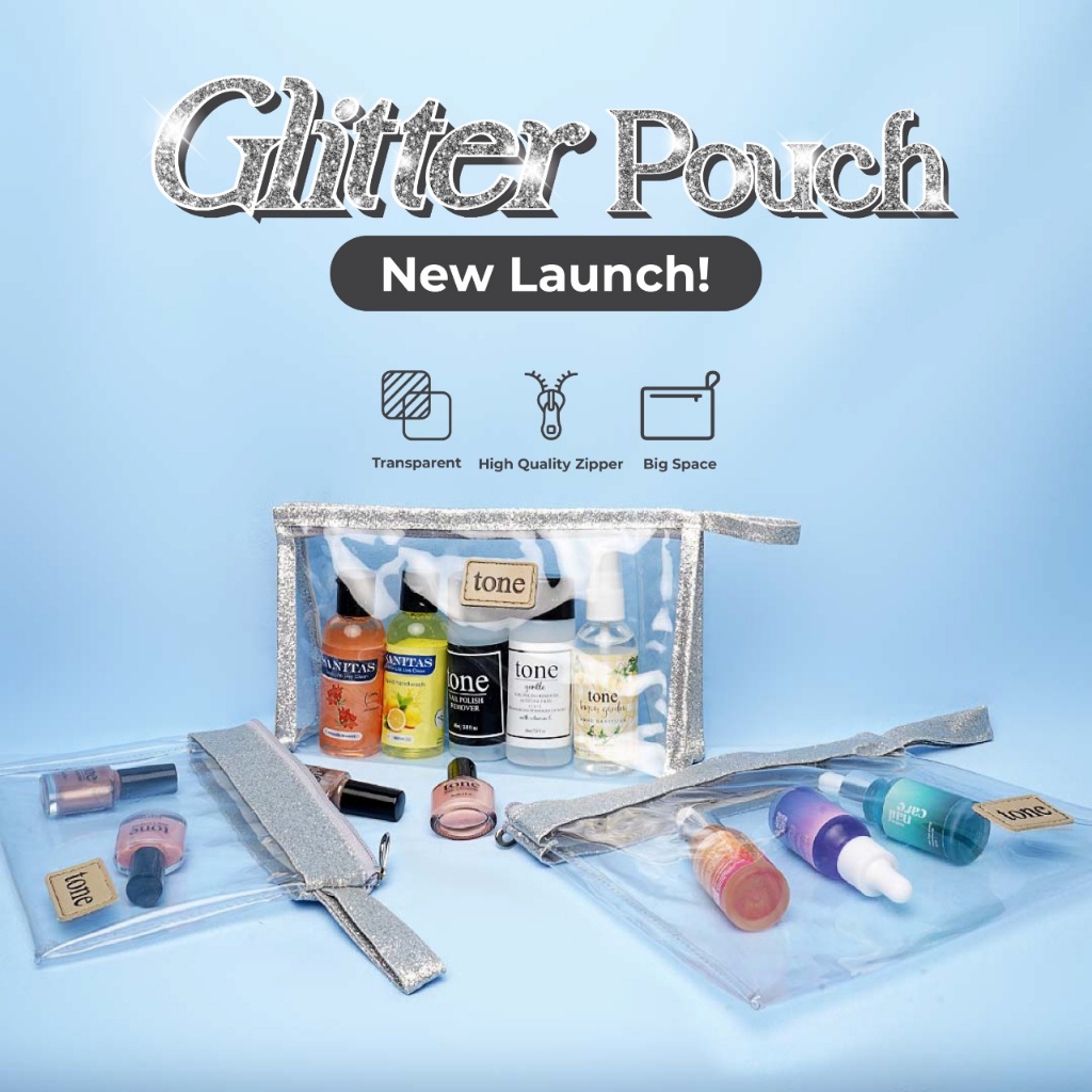 Jual TONE Glitter Pouch | Dompet Travel Kit | Make Up Pouch | Pouch ...