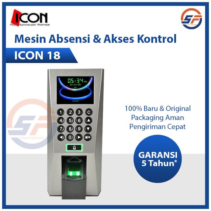 Jual EKSTRA Mesin Absen Fingerprint & Akses Kontrol ICON 18 Include ...