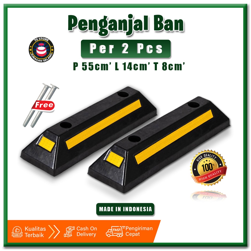 Jual PROMO 2 PCS GANJAL BAN MOBIL RUBBER WHEEL STOPPER PENGGANJAL BAN ...