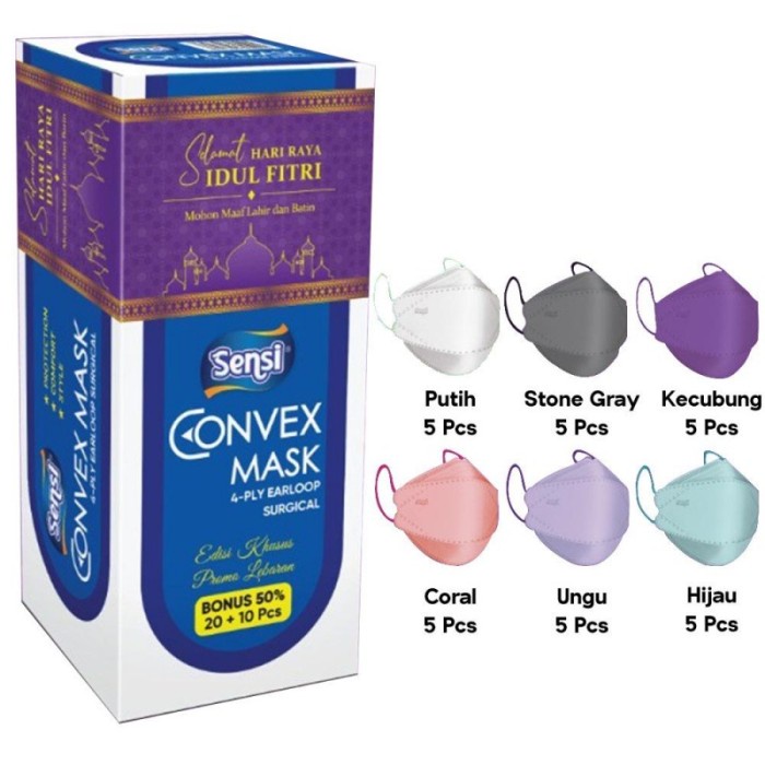 Jual Masker Convex 4 Ply Sensi Edisi Lebaran Isi 20 pcs Kesehatan Alat ...