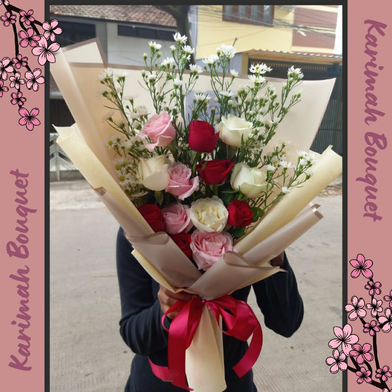 Jual KIRIM INSTANT! Buket Bunga JUMBO Wisuda Sidang Sempro Hari Ibu ...