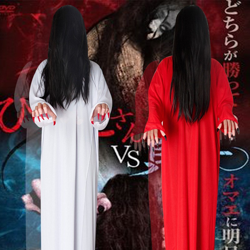 Jual kostum dan wig sadako the ring cosplay costume kostum halloween ...