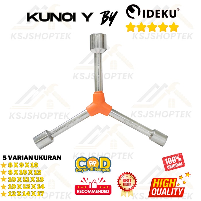 Jual Kunci Sock Y merk IDEKU 8 9 10 11 12 13 14 17 Chrome Y Socket x ...