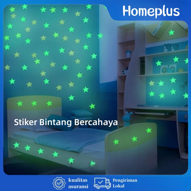 Jual HomePlus Stiker Bintang Glow In The Dark Starwall Sticker Per 100 ...