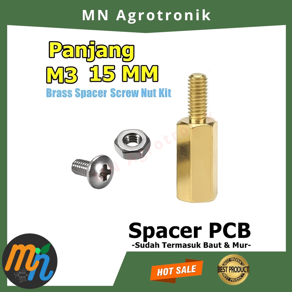Jual SPACER|SPICER|SPISER|BAUT|DUDUKAN PCB MALE 0,5CM - 5CM GOLD | Shopee Indonesia