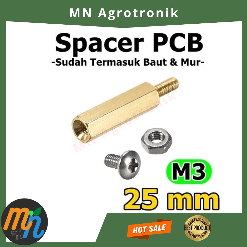 Jual SPACER|SPICER|SPISER|BAUT|DUDUKAN PCB MALE 0,5CM - 5CM GOLD | Shopee Indonesia