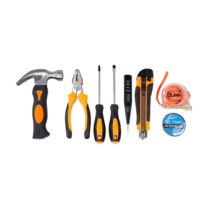 Jual Alat Set Perkakas Tang Palu Obeng Cutter Meteran 8 in 1 - No Color ...