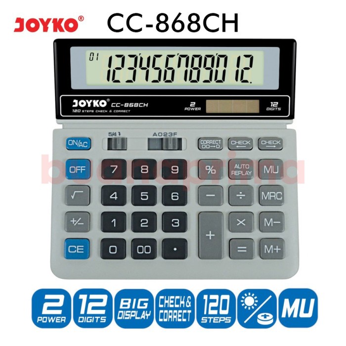 Jual Kalkulator Joyko 12 Digits Check Correct Besar CC-868CH Calculator ...