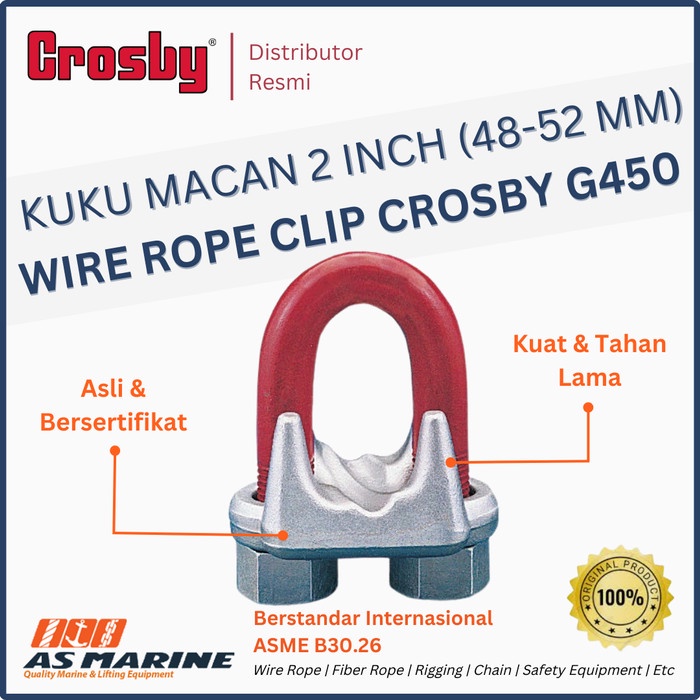 Jual Wire Rope Clip / Kuku Macan G450 2" 48-52 mm CROSBY | Shopee Indonesia