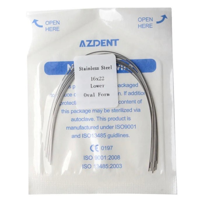 Jual Dental Ortho Kawat SS RECTA Stainless Steel 16x16 16x22 19x25 ...