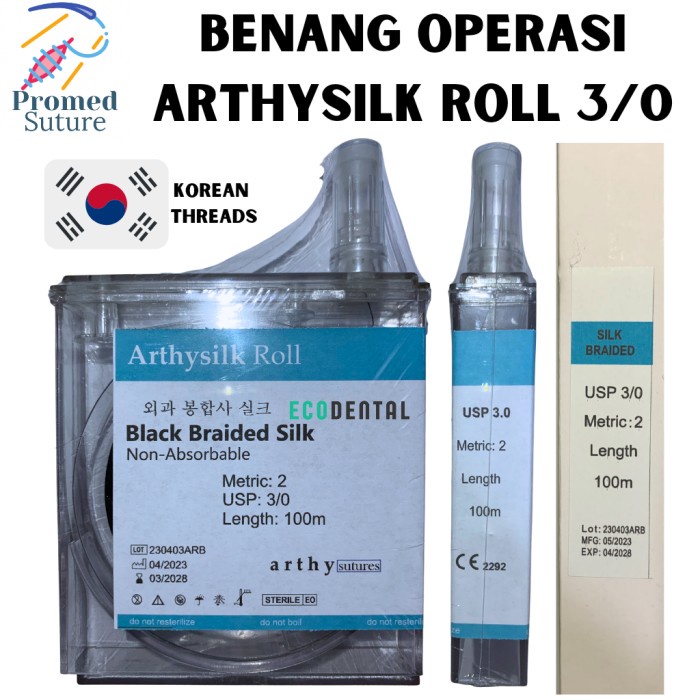 Jual Benang Operasi Silk 3/0 Arthysilk Roll Panjang 100m | Shopee Indonesia