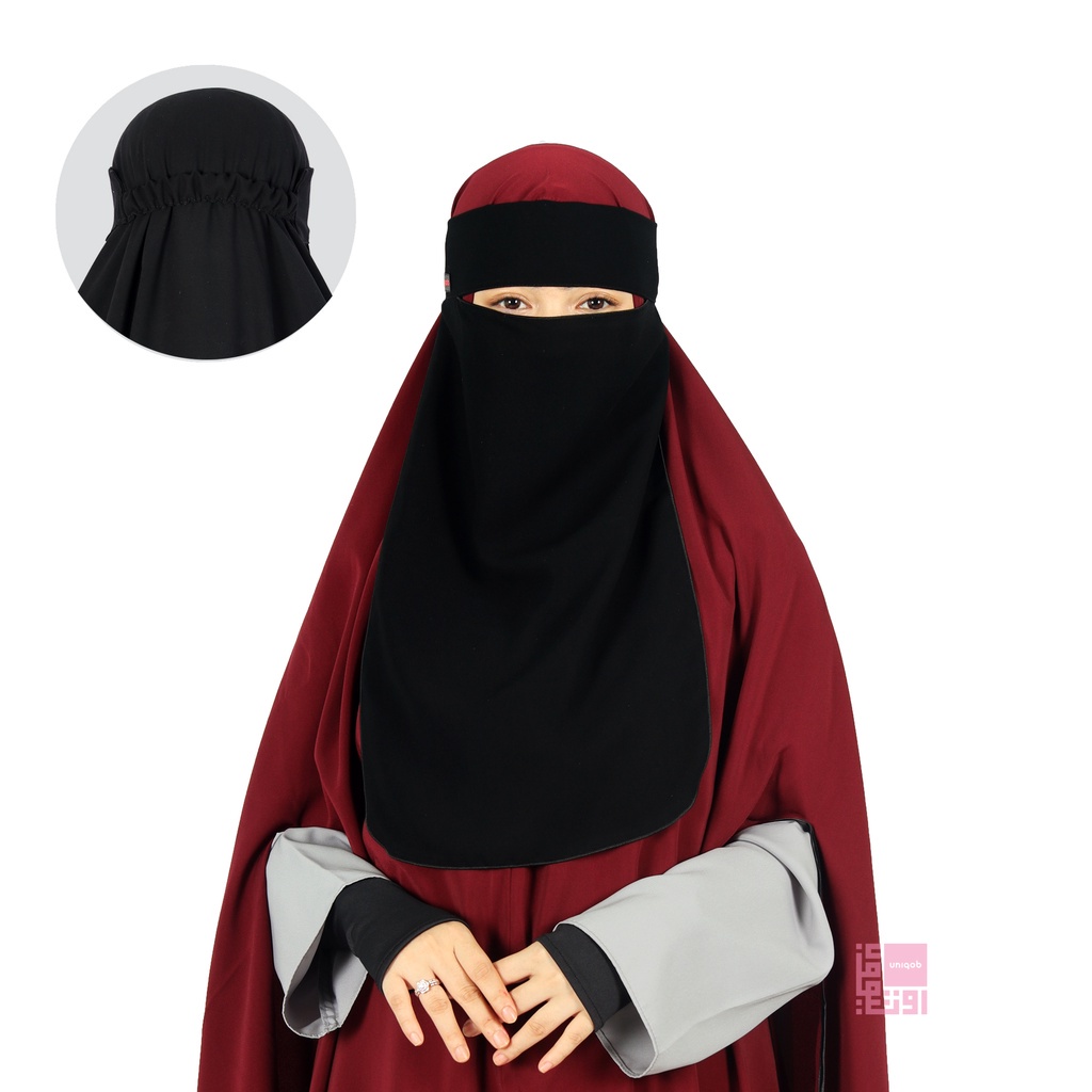 Jual Uniqob - Niqab Bandana Basic Karet Qansa - Jetblack | Shopee Indonesia