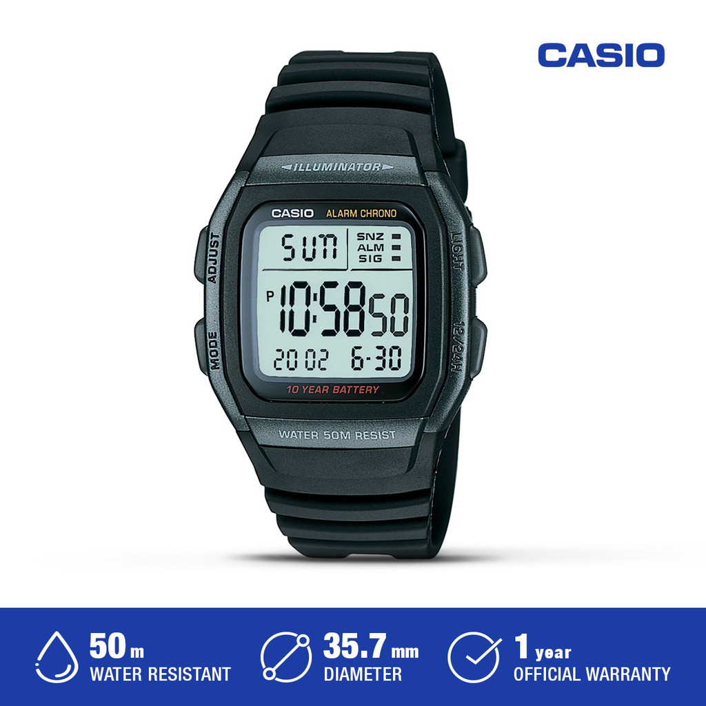 Jual Casio Original W-96H-1BVDF Jam Tangan Pria Digital | Shopee Indonesia