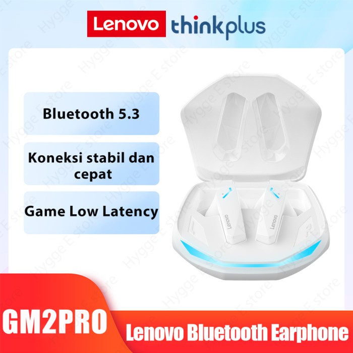 Jual Lenovo GM2 Pro TWS Earphone Bluetooth 5.3 Headset Gaming Bass - Putih | Shopee Indonesia