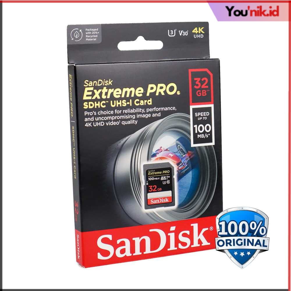 Jual ORIGINAL SanDisk SD Card Extreme Pro SDXC (200MB/s) V30 U3 4K 32GB ...