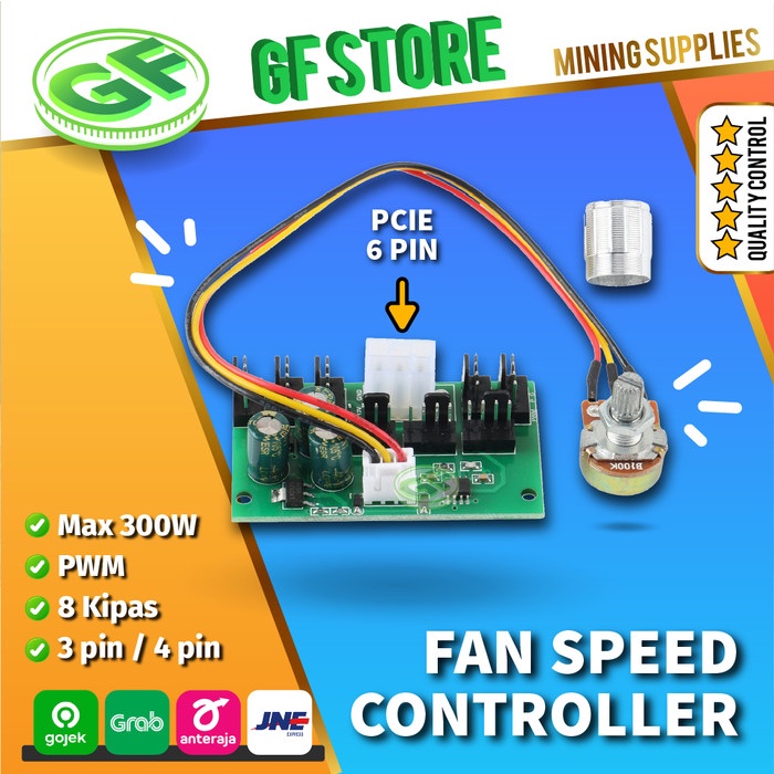 Jual Fan Hub Speed Controller 8 Port 4PIN PWM PCIe 6 PIN Input Limited ...