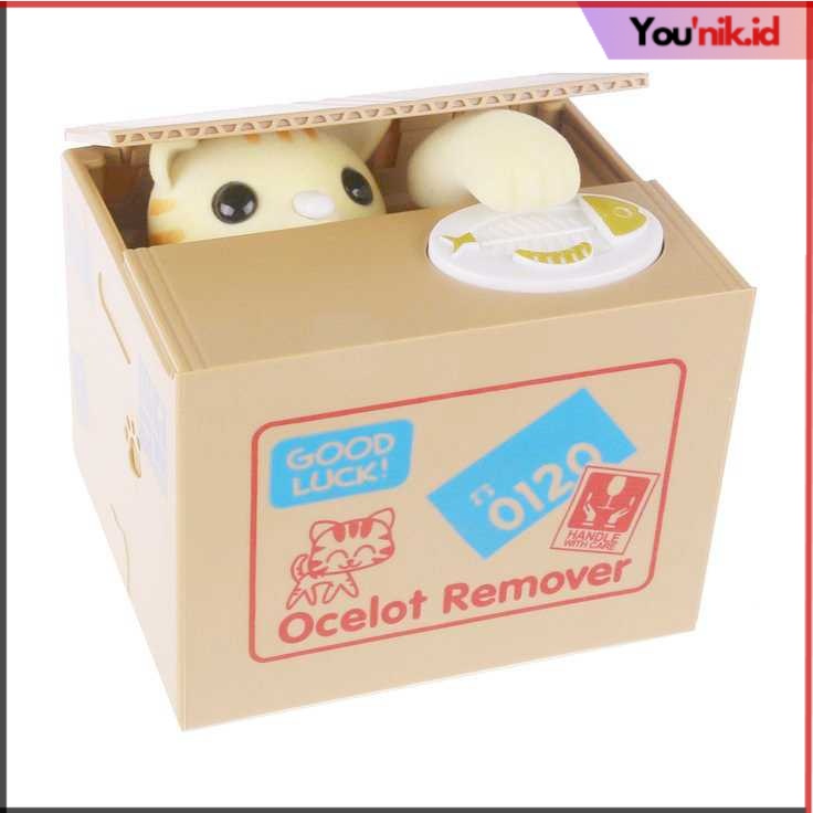 Jual Ocelot Remover Celengan Kucing Lucu Steal Money Cat Piggy Bank ...