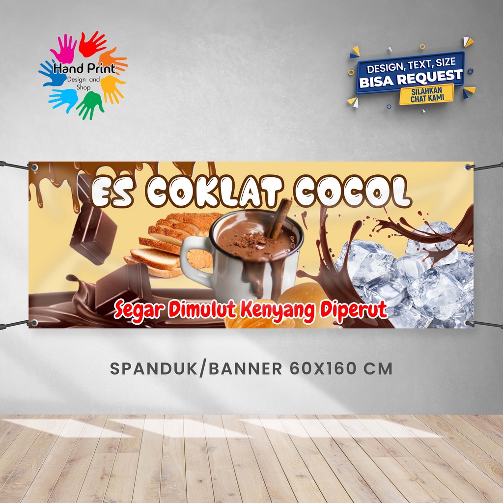 Jual Spanduk Banner Es Coklat Cocol Roti Minuman Segar Ukuran 160x60 Cm ...
