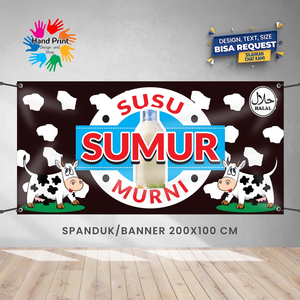Jual Spanduk Banner Susu Murni Minuman Segar Ukuran 200x100 Cm Outdoor ...