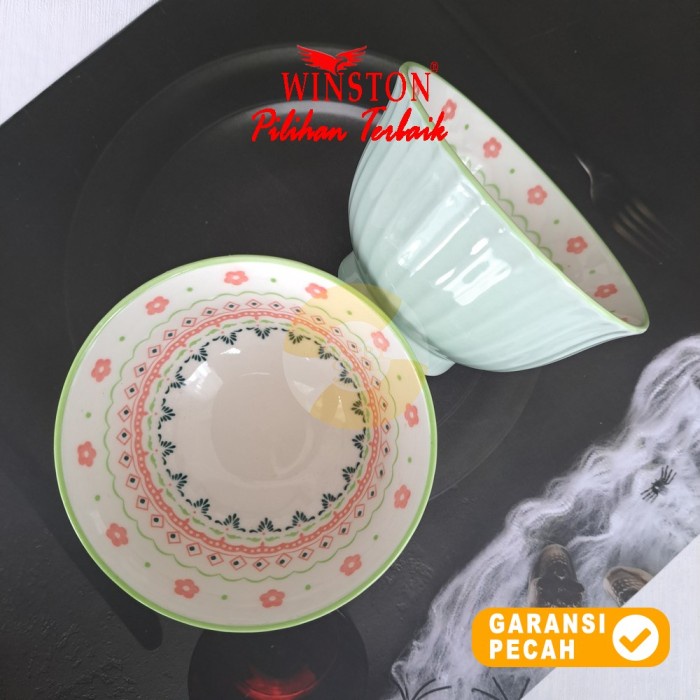 Jual WINSTON 1pcs Glasir Green Mangkok Keramik 4,5in | Mangkok Dalam ...