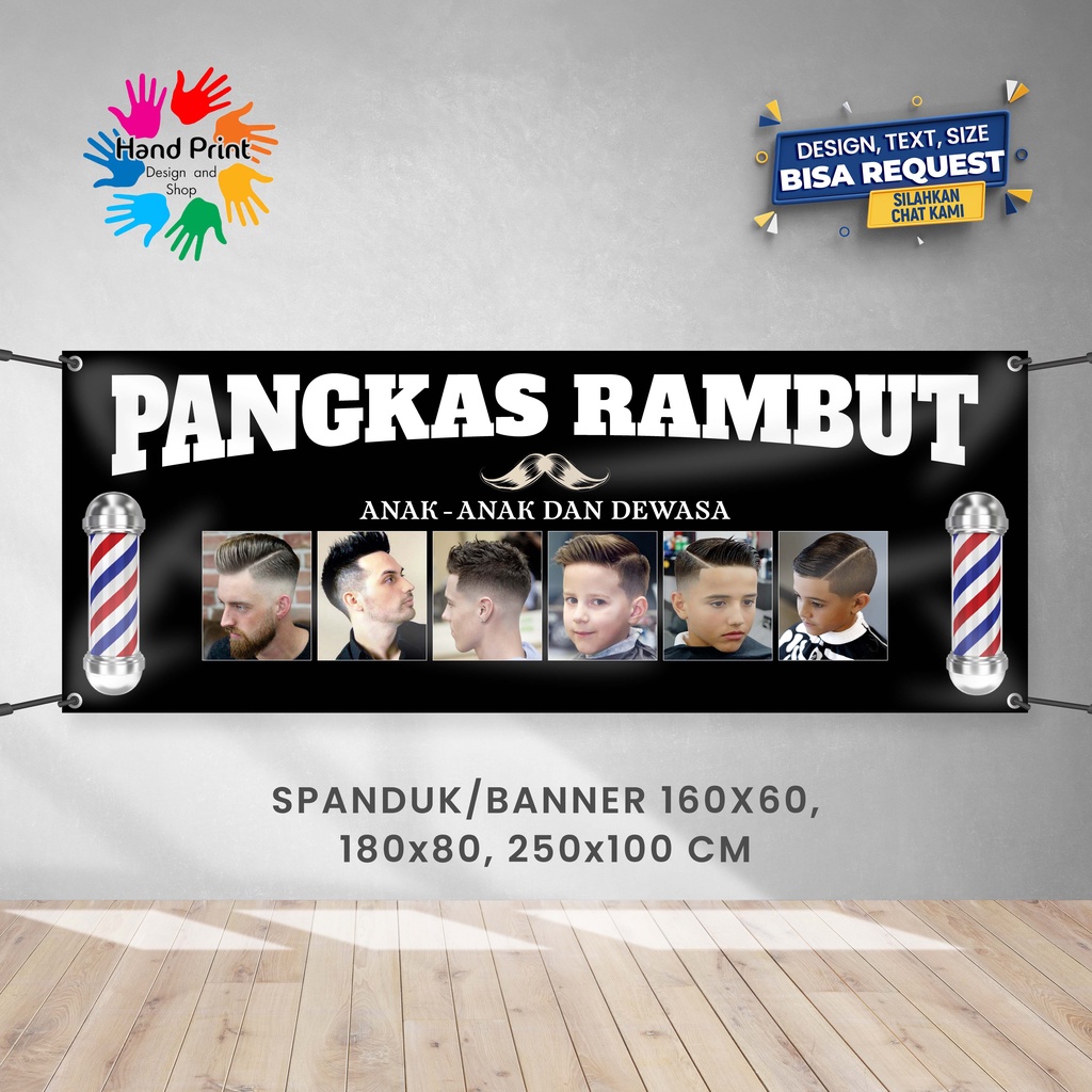 Jual Spanduk Banner Barbershop Pangkas Rambut Cukur Rambut Haircut ...