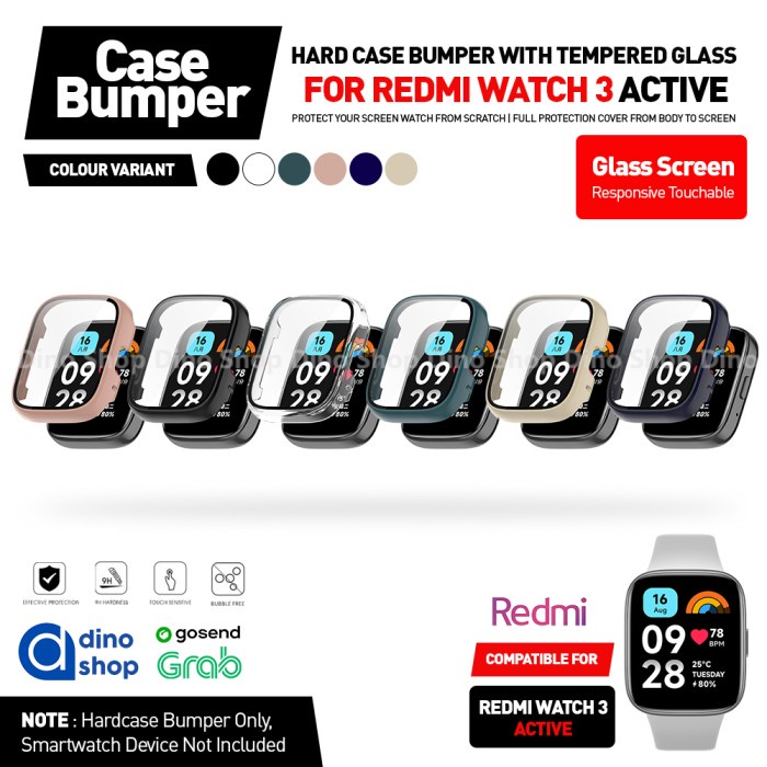 Jual Hard Case For REDMI WATCH 3 ACTIVE Casing Bumper Tempered Glass ...