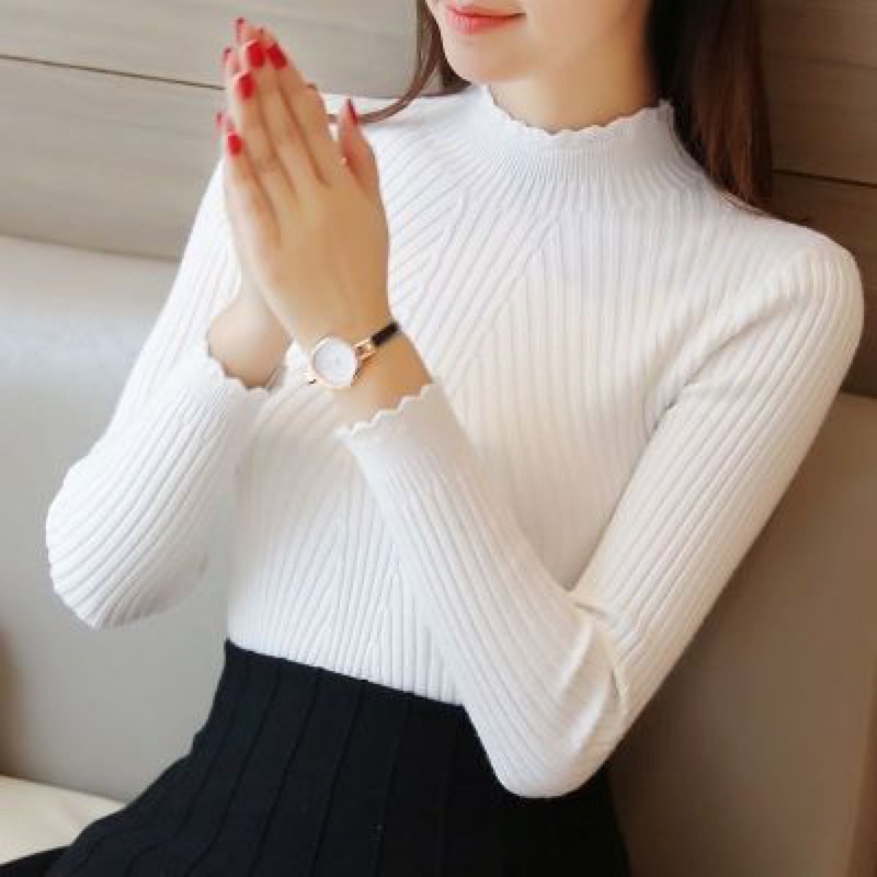 Jual BF Inner Rajut (S125) Turtleneck Import Premium | Inner Dress Knit ...