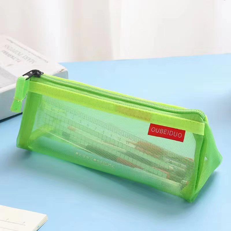 Jual mesh pencil case/Tempat pensil jala berkapasitas besar transparan ...