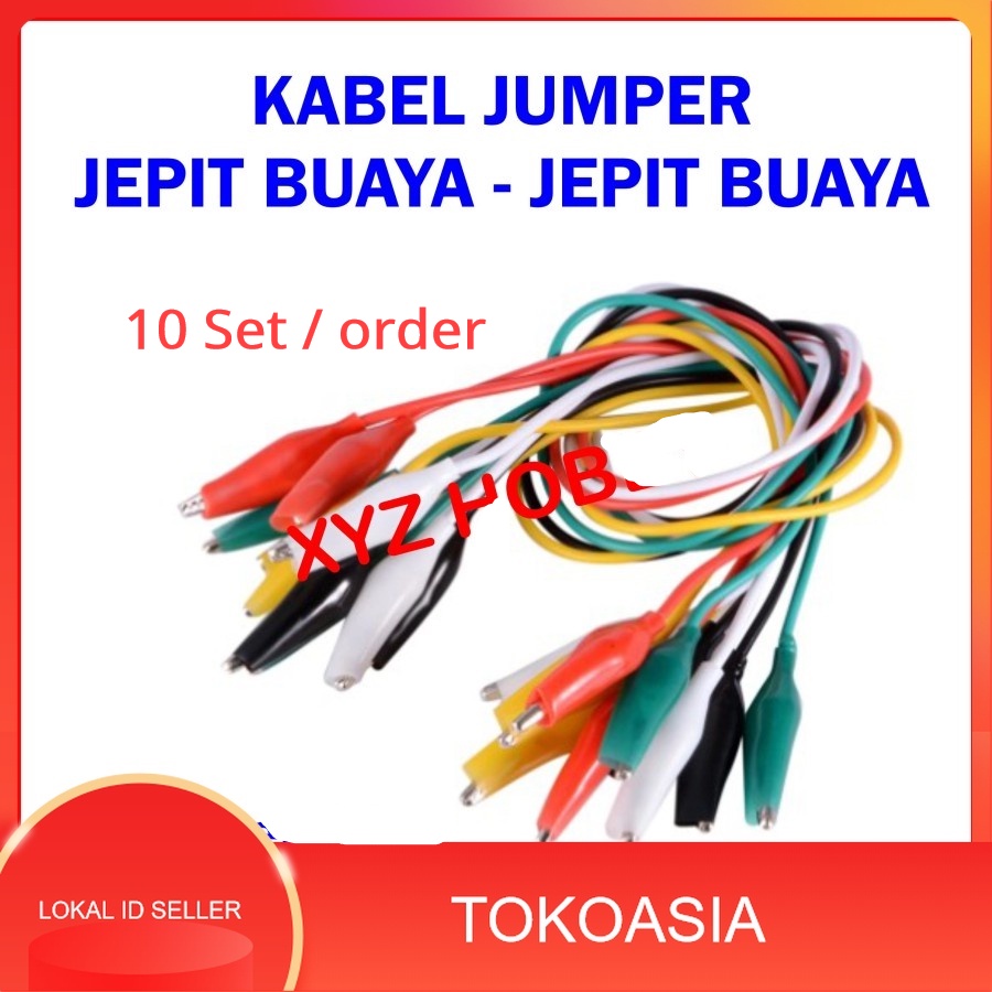 Jual 10 set Kabel Jepit Buaya / Capit Buaya / Alligator Clip / Kabel ...