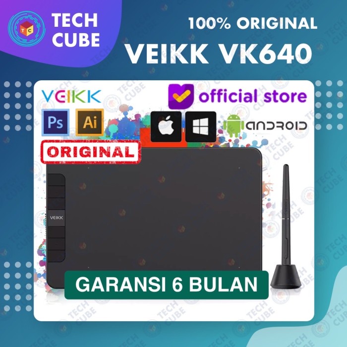Jual VEIKK VK640 Digital Graphic Drawing Pen Tablet OSU Alter S640 A30 ...