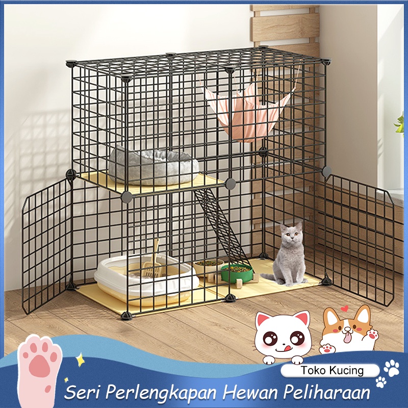 Jual Toko Kucing Kandang Hewan Pagar Besi DIY 20 Pack Kandang Kucing ...