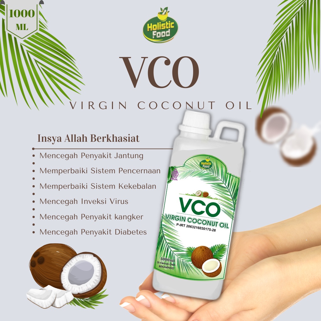 Jual Minyak Kelapa VCO Virgin Coconut Oil Holistic Food 1000 ml ...