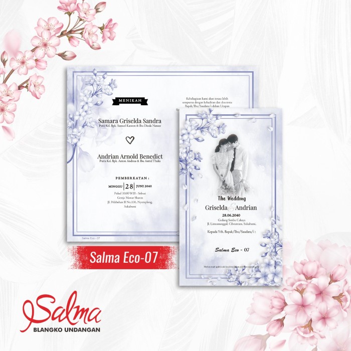 Jual Blangko Undangan Kosong Pernikahan SALMA ECO 7 Harga Murah cantik Free Setting | Shopee ...