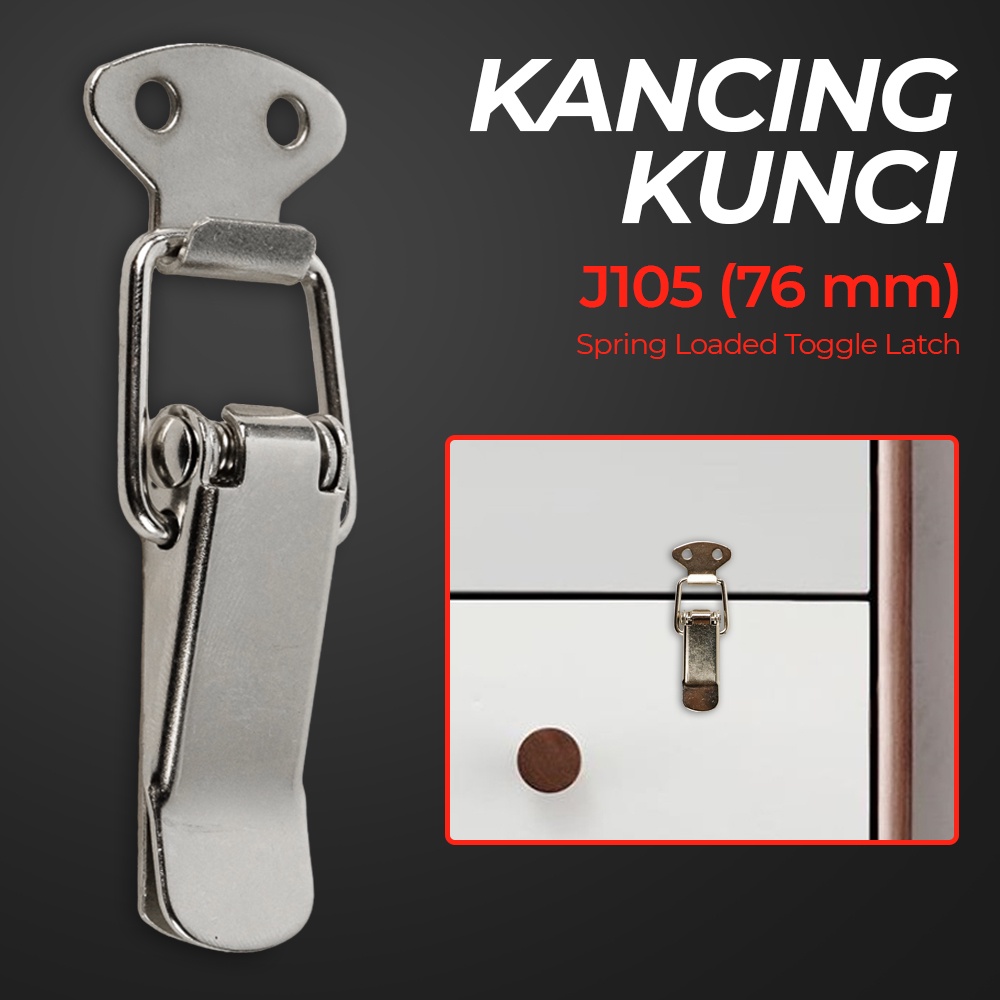 Jual Kancing Kunci Spring Loaded Toggle Latch Catch Hasp J105- Silver ...