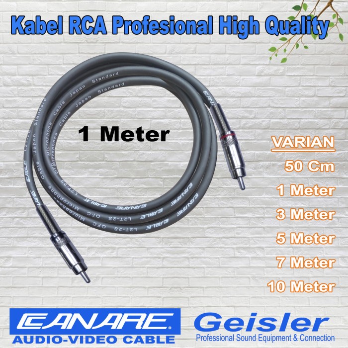 Jual Kabel Jack Audio RCA 1 to 1 RCA 1-20 Meter Original GEISLER-CANARE ...
