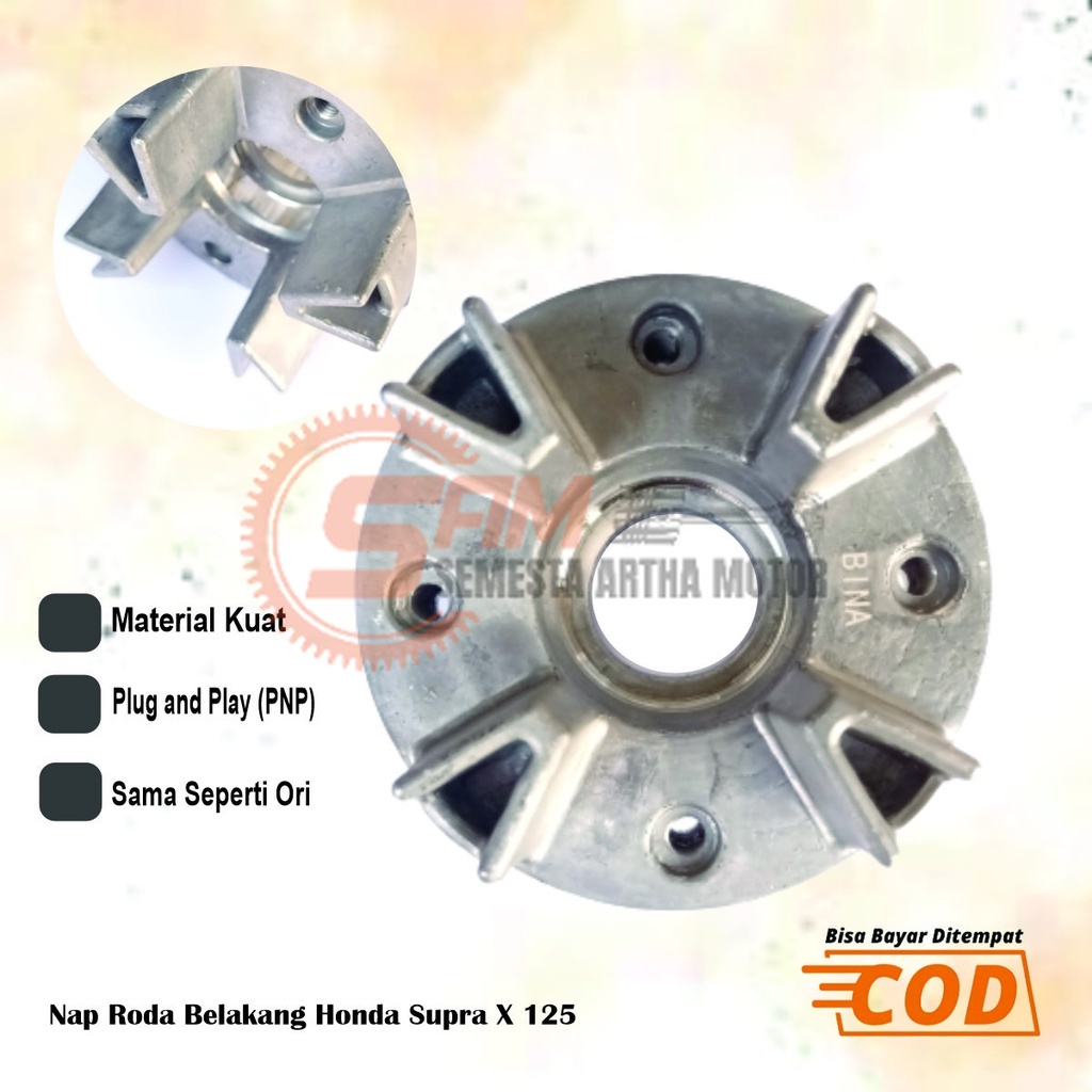 Jual Nap Gear Roda Honda Supra X 125 Double Disc Hub Gear Belakang Motor Universal | Shopee ...