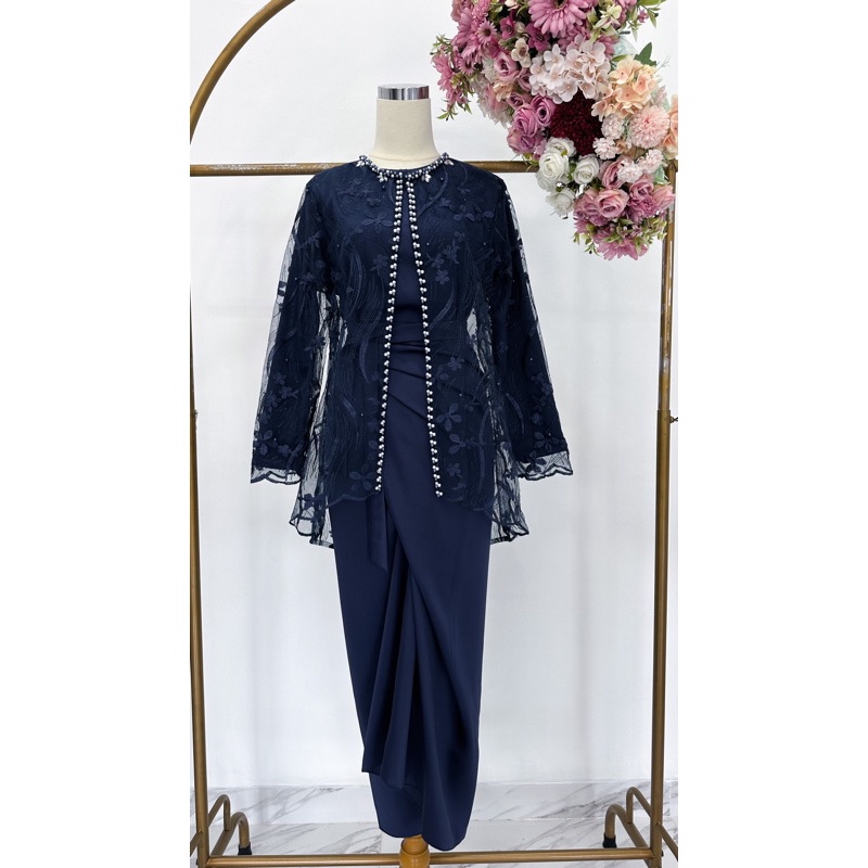 Jual ( READY STOK ) oneset clarisa brokat tile dress kondangan Oneset ...