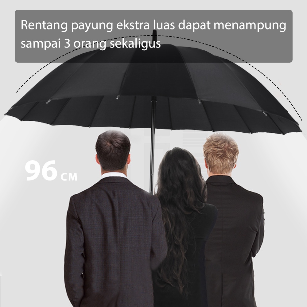 Jual HUGO Payung Golf Besar Payung Polos Jumbo 16 Jari Premium Rangka ...
