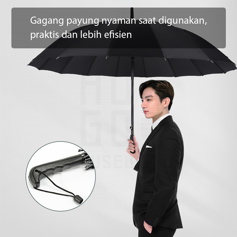 Jual HUGO Payung Golf Besar Payung Polos Jumbo 16 Jari Premium Rangka ...